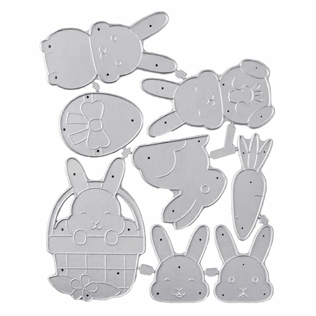 Трафарет для вырезания кролика и моркови из металла, Трафарет для скрапбукинга, Шаблон для бумажных открыток, Форма для тиснения
