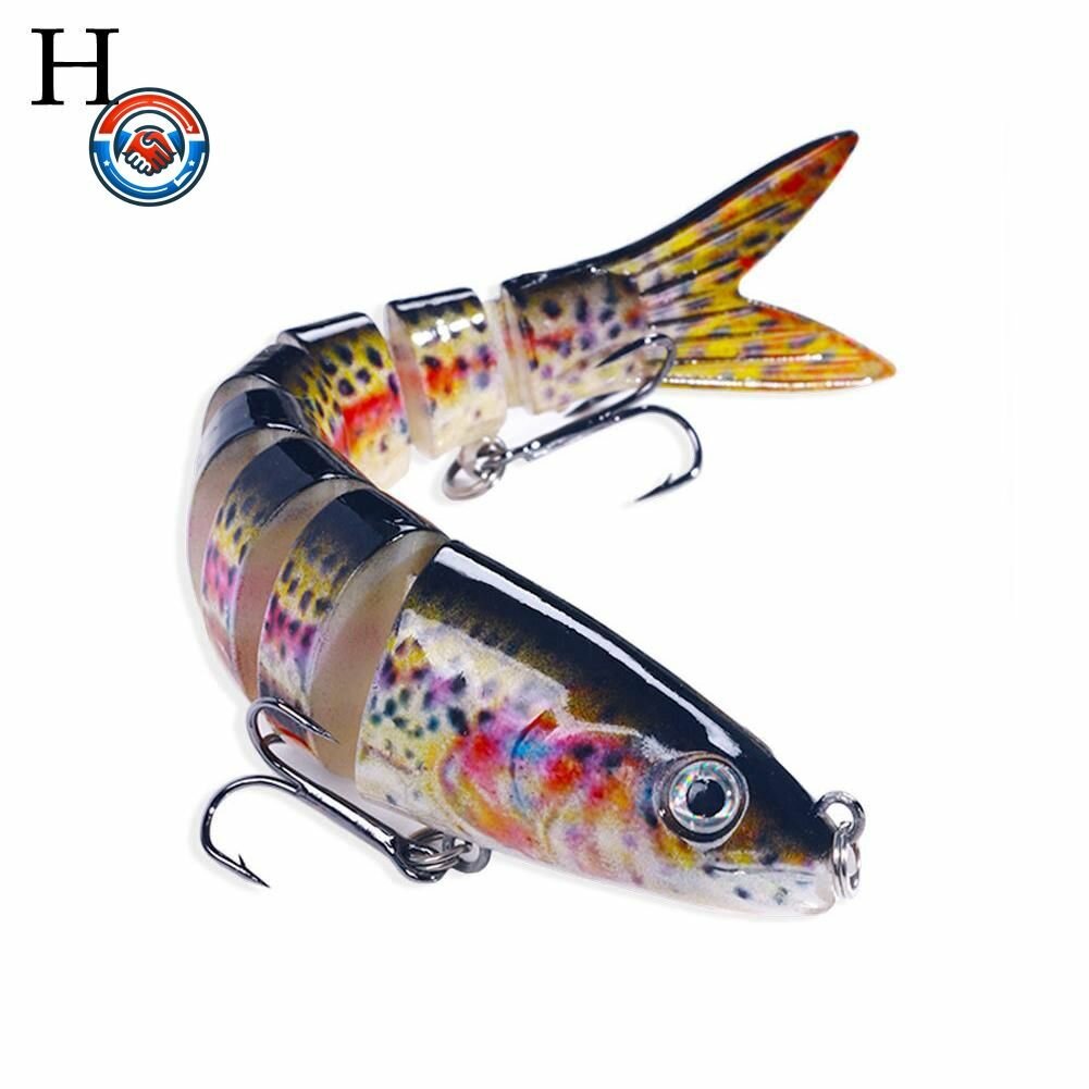 Поппер приманка Swimbait 13,4 см с крючком 6#, реалистичная многосекционная приманка для спиннинга, яркая блесна для ловли щуки окуня форели