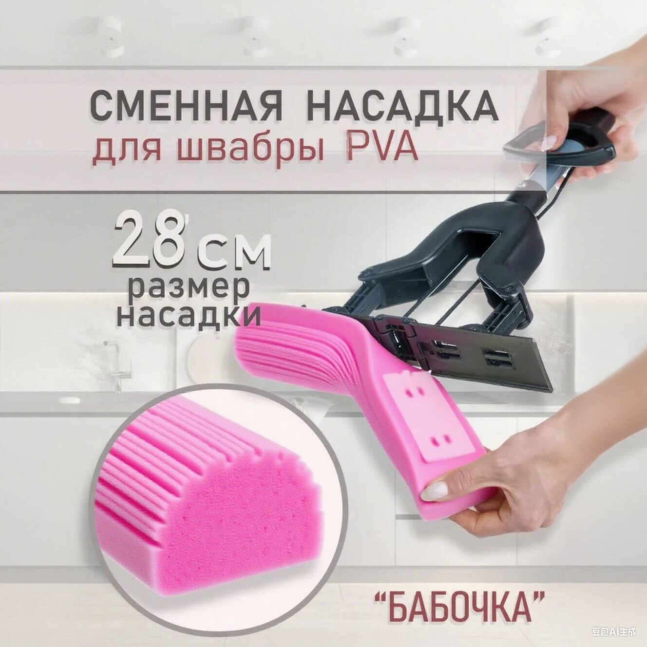 Сменная насадка для швабры с боковым отжимом "Бабочка желтая"