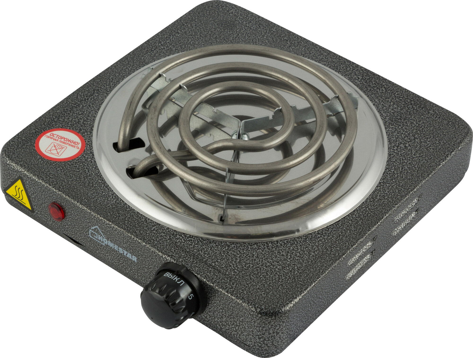 Плитка электрическая HOMESTAR HS-1103, 1000 Вт, 1 конфорка, тэн, серая