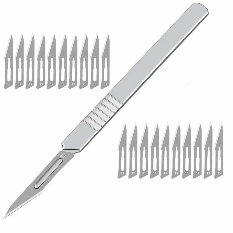 Набор для ремонта скальпель ручка + 20 скальпельных лезвий+организатор