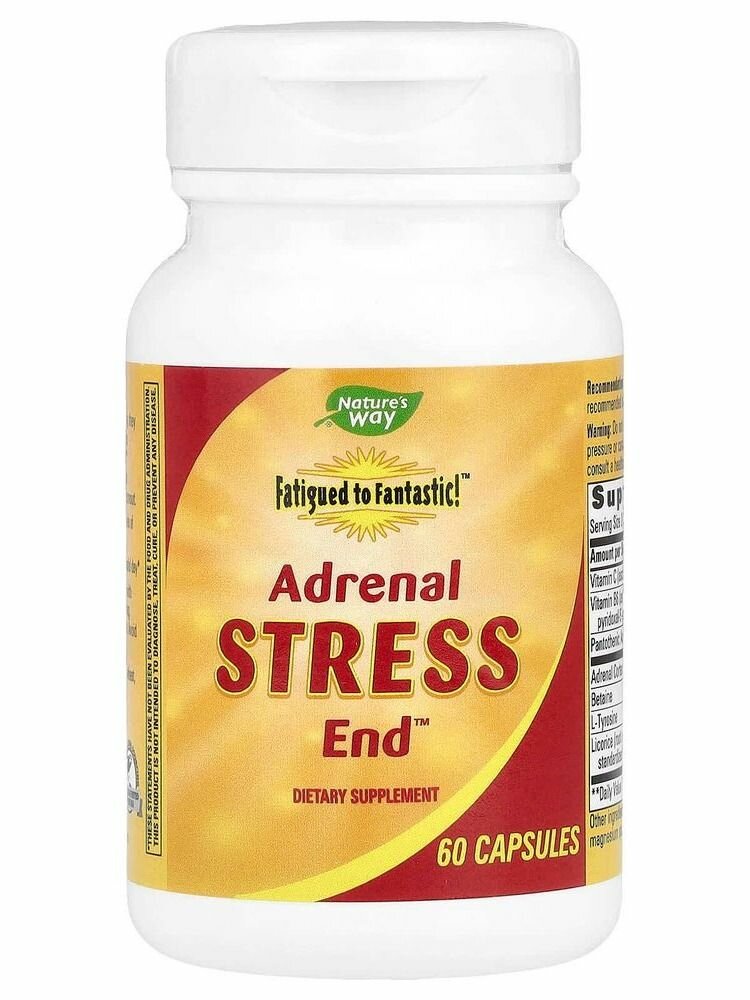 Поддержка надпочечников при стрессе, Adrenal Stress End, 60 капсул, Nature's Way