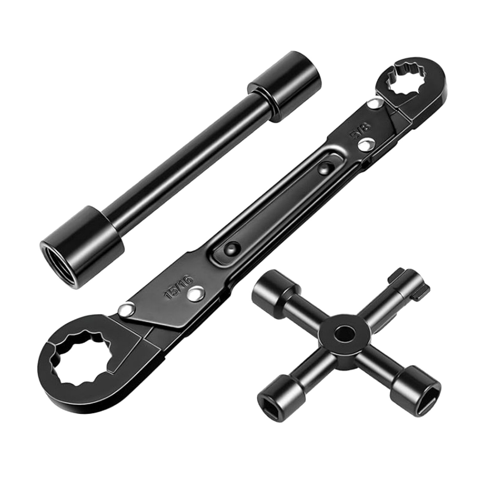 Набор угловых стопорных ключей из никелированной стали, двусторонний трубный ключ, ключ для клапанов для обслуживания трубопроводов.