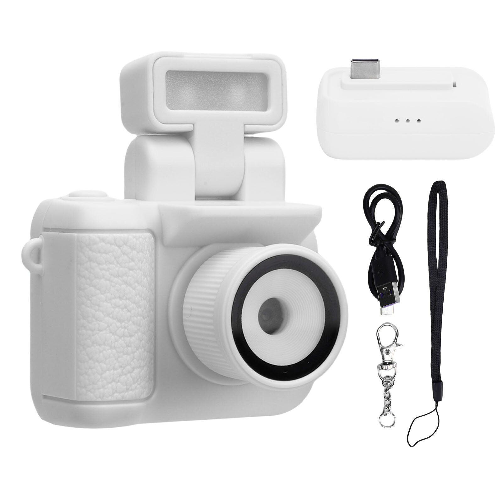 1080p Tiny Digital Camera 1,44 дюйма HD -дисплея Дисплята большой палец в размере матча камеры с 32 ГБ карты памяти, встроенной в Flash White