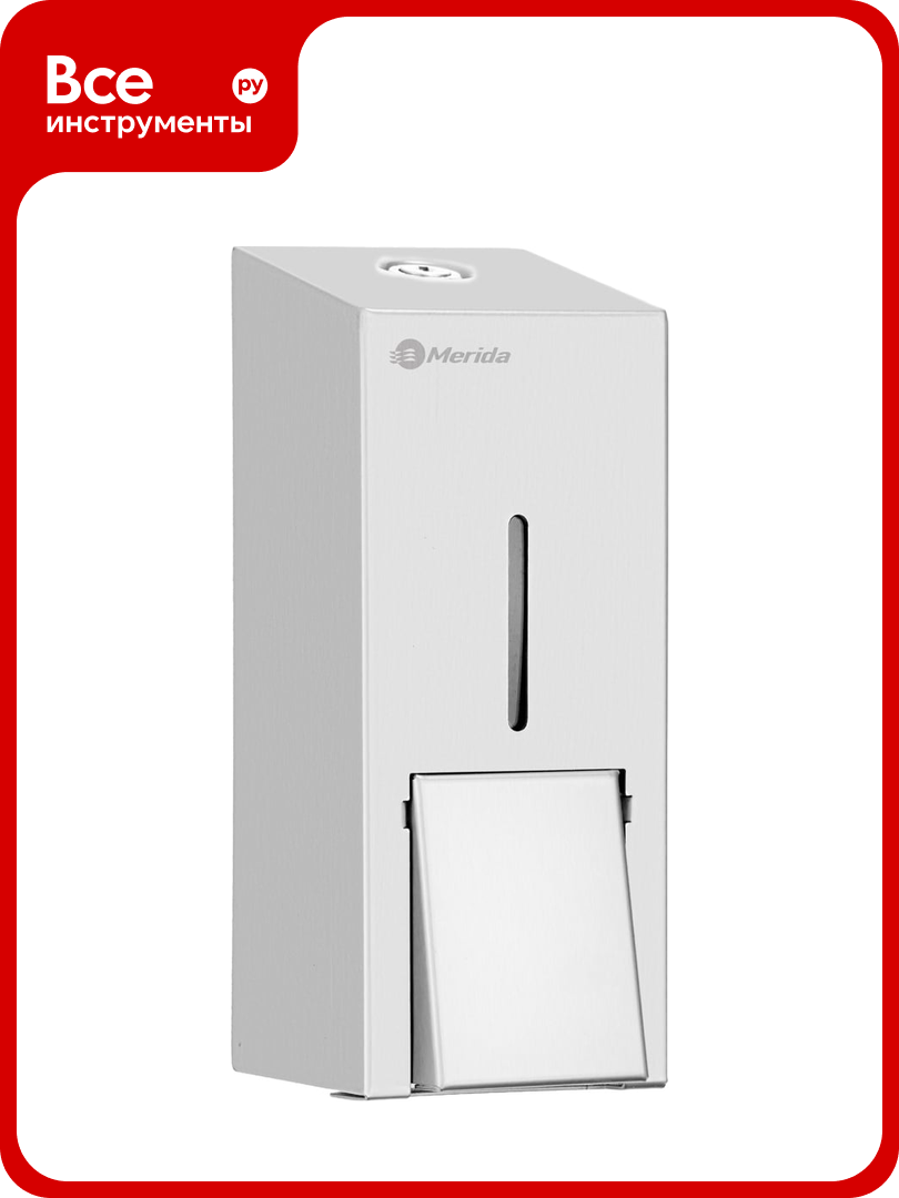 Дозатор для жидкого мыла Merida STELLA R металлический, механический, наливной, матовый, 500 мл DSM102. R, из матовой