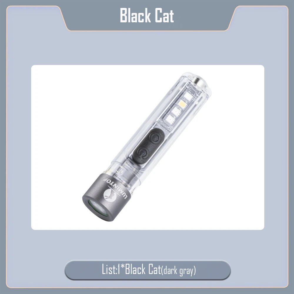 EDC LED-фонарь из поликарбоната, брелок-фонарик для кемпинга, перезаряжаемый через USB-C, Dark grey