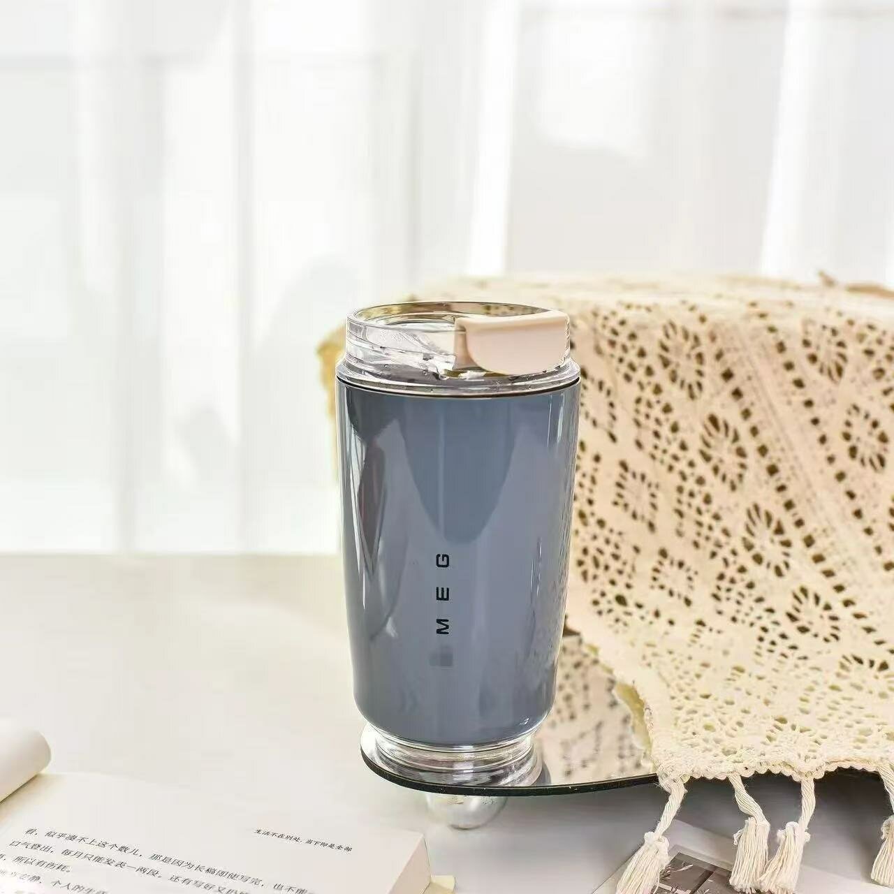 Термокружка Smeg Chengxuyan, нержавеющая сталь, пластик, 240мл, серый