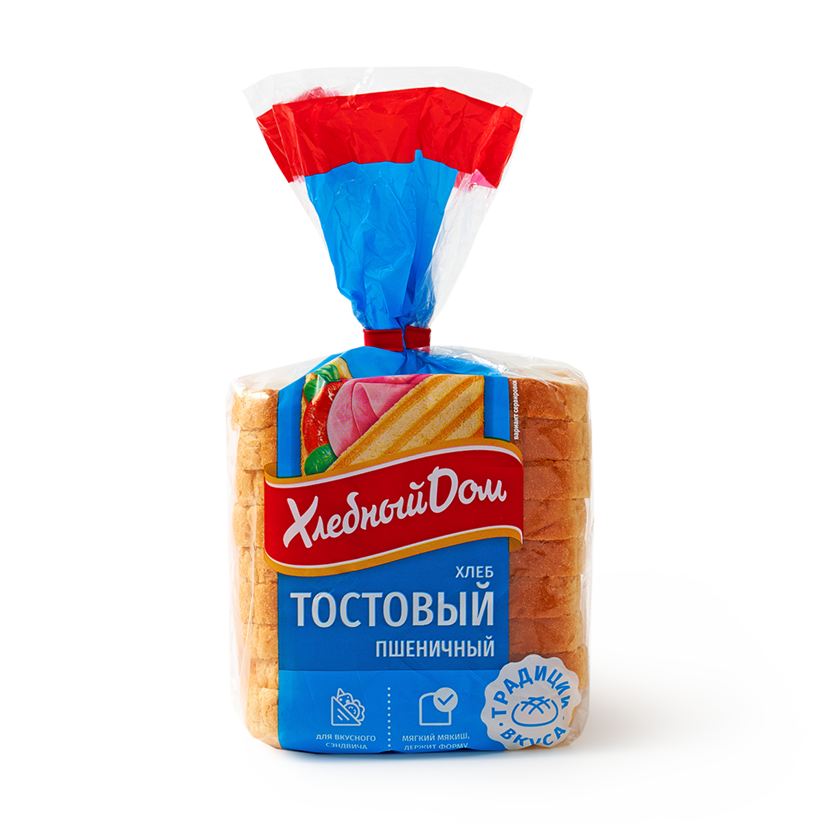 Хлеб тостовый Хлебный дом, пшеничный, в нарезке, с сахаром и молоком, 350 г