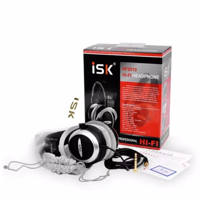 Оригинальные полуоткрытые наушники-мониторы ISK HiFi стерео наушники для студийной записи аудио гарнитура HF2010 наушники с шумоподавлением