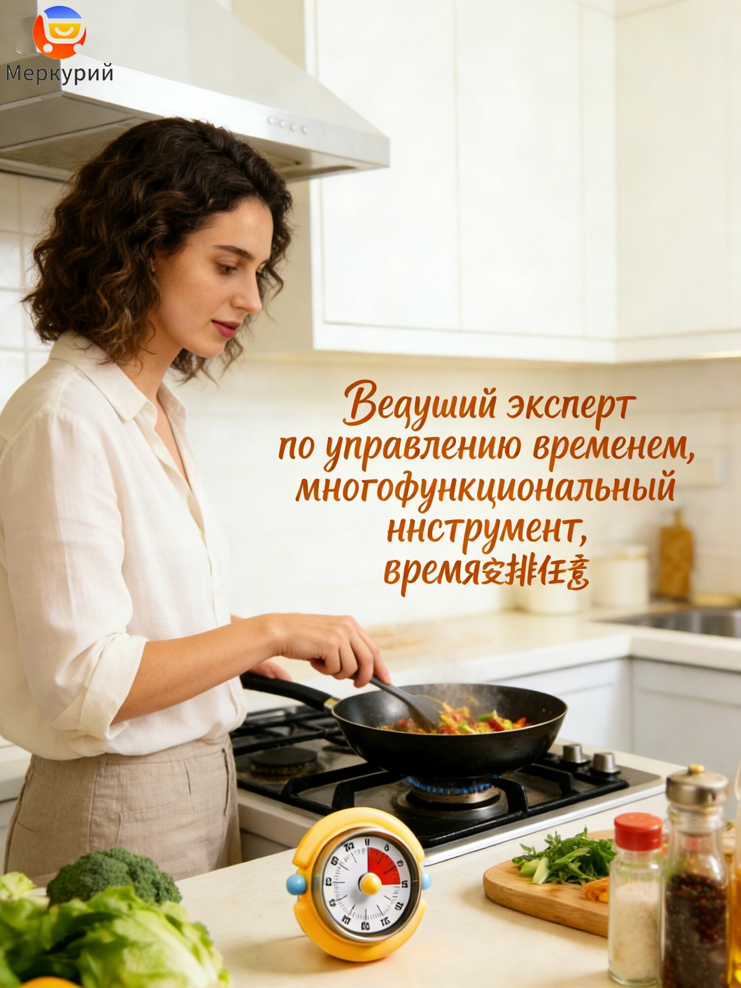 Механический кухонный таймер с магнитной задней панелью Визуальный таймер обратного отсчета для готовки, учебы и управления временем