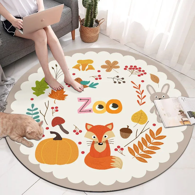 Детский круглый ковер, коврик для рабочего кресла, 120х120 см