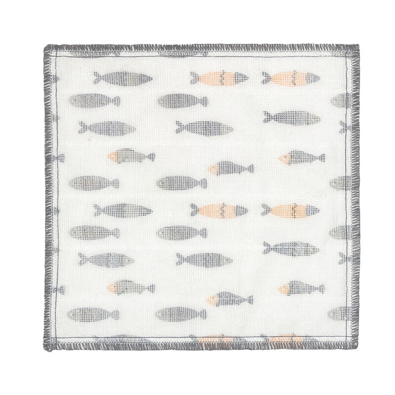 Ткань для мытья посуды не легко липкое масло Радужная тряпка на кухне 8 слоев зашифрованной серой рыбки-30*30см)