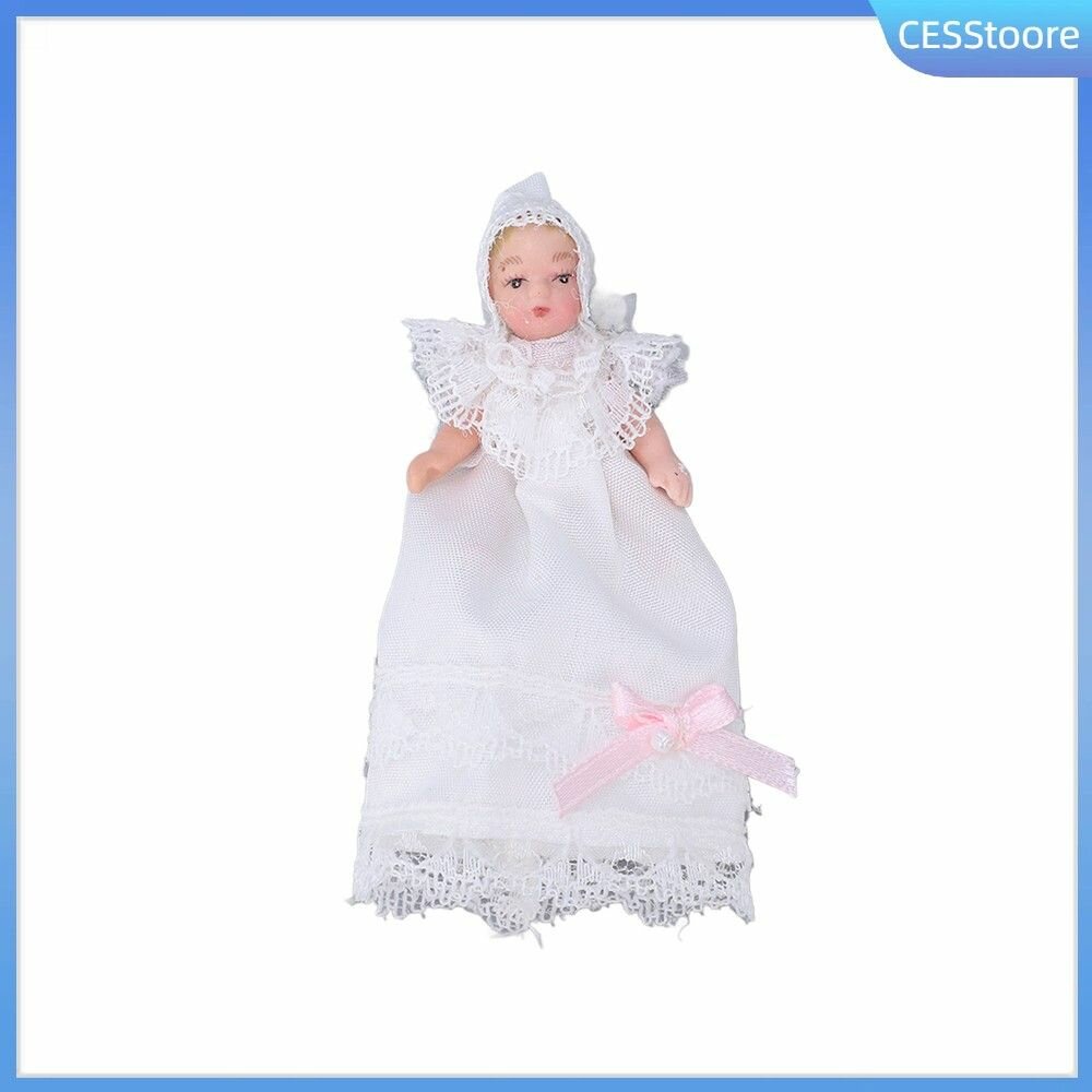 Мини-керамическая куколка 1/12, подвижная, гибкая, в платье