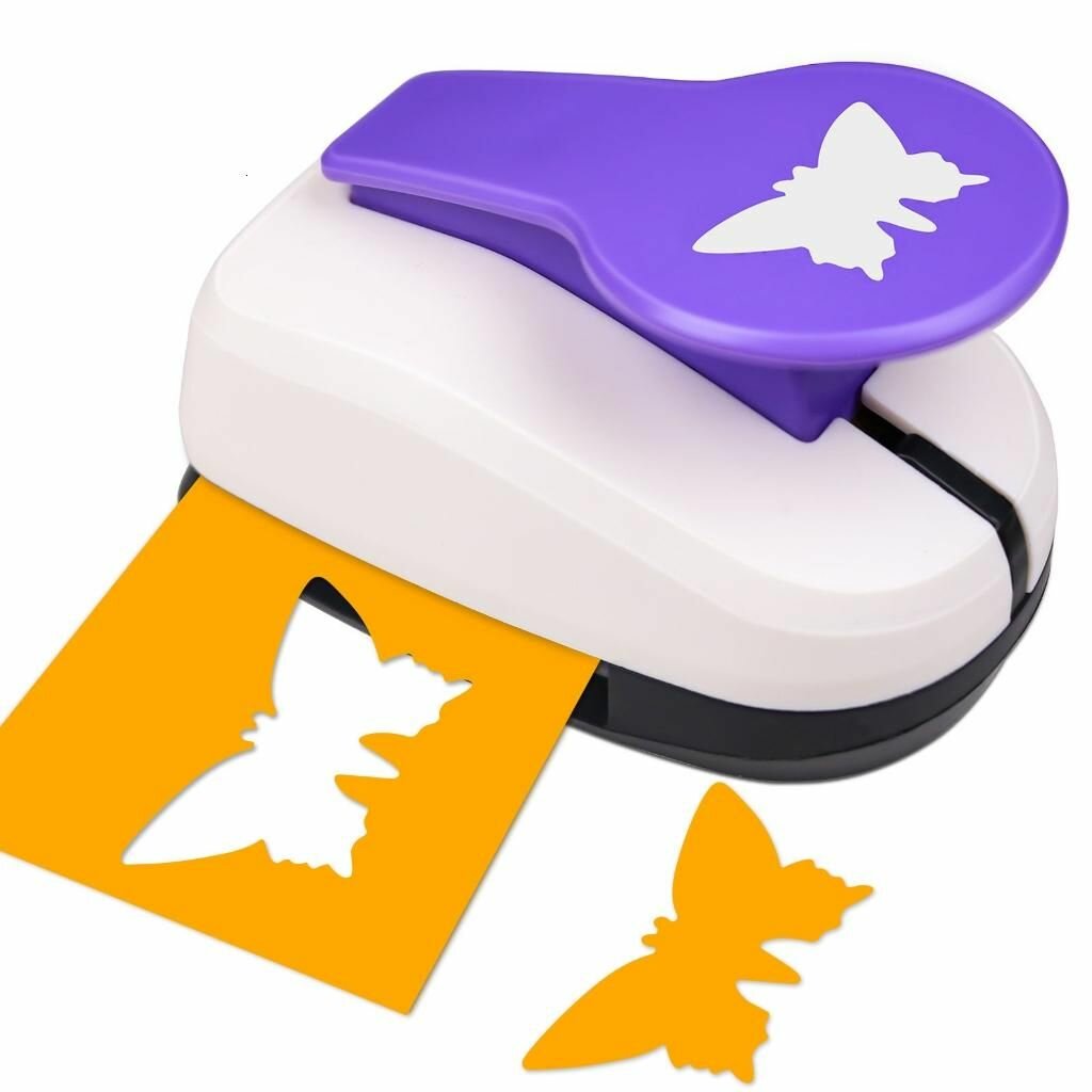 Дырокол для бумаги, инструмент для пробивания одного отверстия, эргономичная ручка, для поделок, - 038P Фиолетовая бабочка