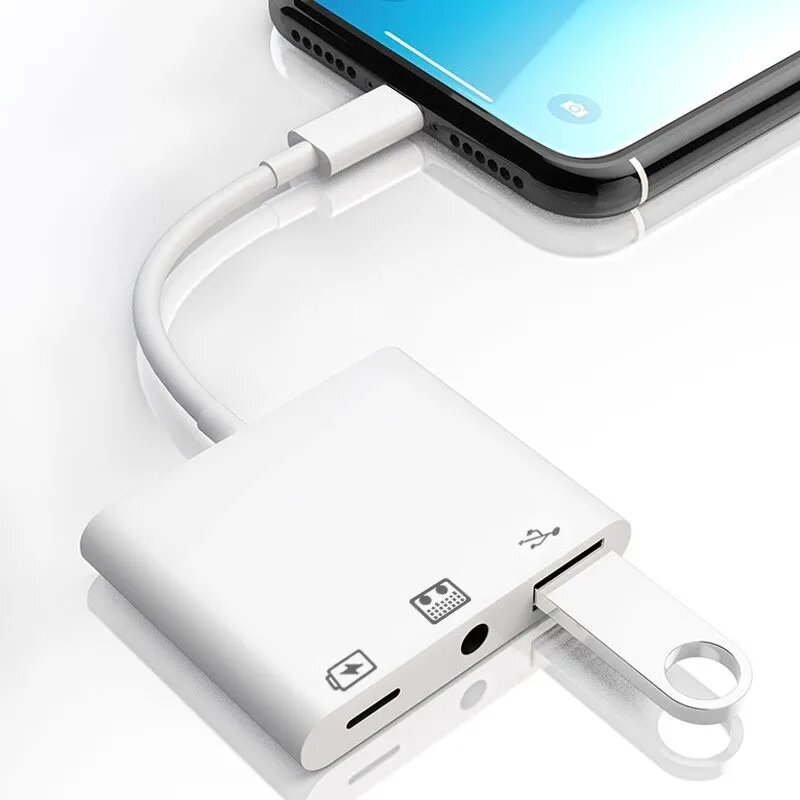 USB 3.0 OTG-адаптер Для Камеры, Аудиоадаптер С Разъемом 3,5 Мм, Звуковая Карта Для for iPhone
