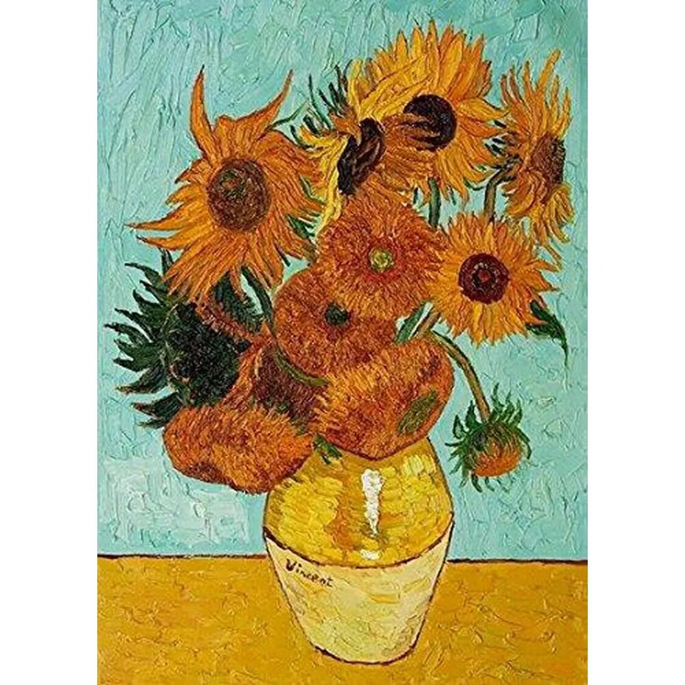 Алмазная мозаика "Ван Гог Подсолнухи" на холсте 40х50 см