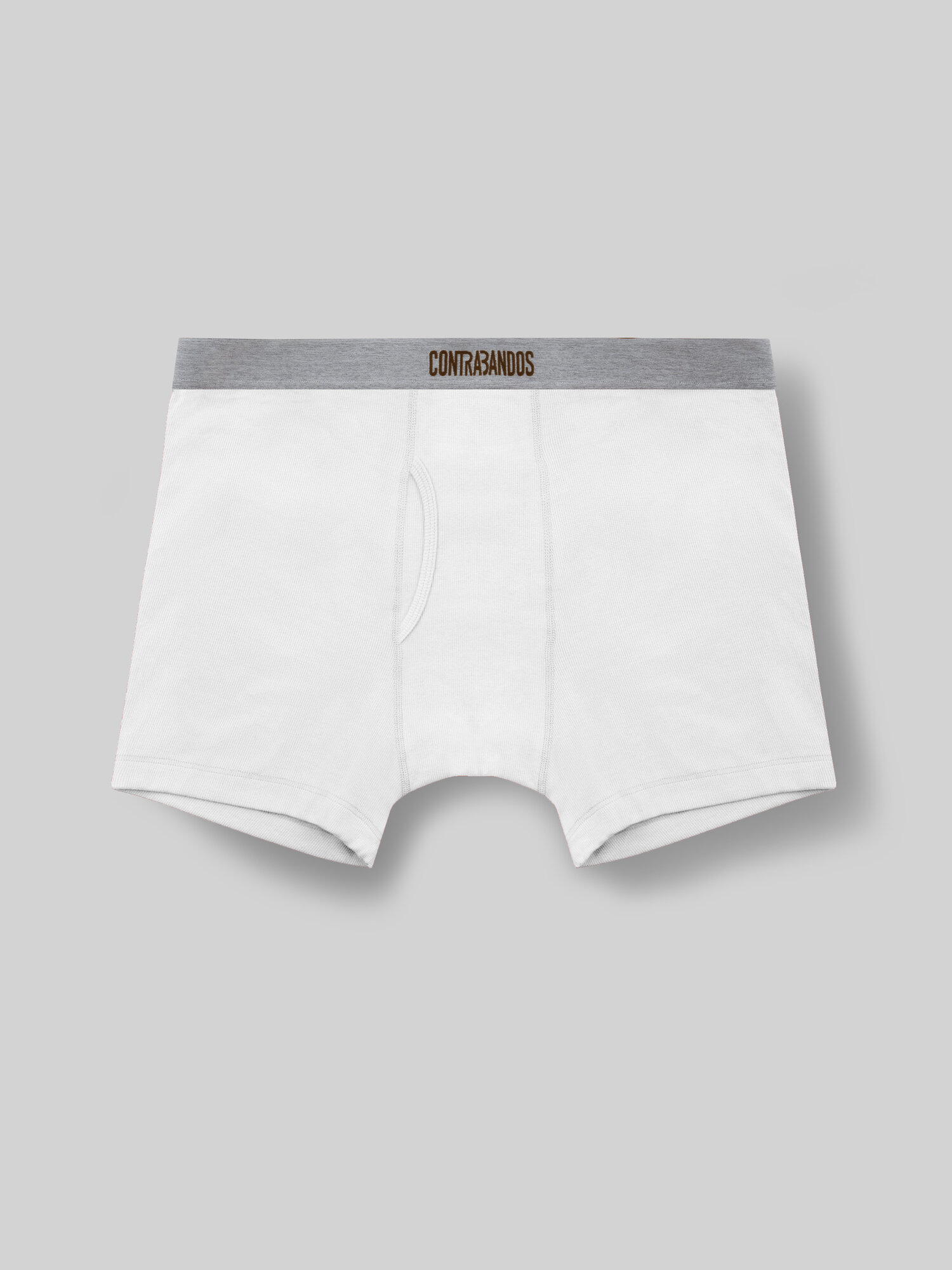 Трусы удлиненные BOXERS LONG RIB WHITE, в "рубчик"