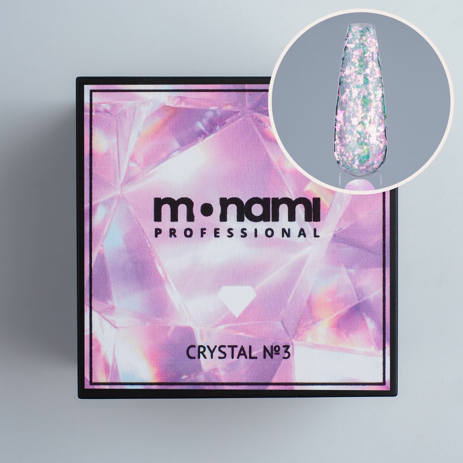 Гель для наращивания Monami голографический Crystal Gel №03 15 г без HEMA и TPO