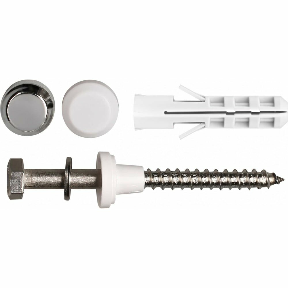 Комплект крепления унитаза европартнер белый+хром PWC40, 8x40, нерж А2, 2 шт. 87657