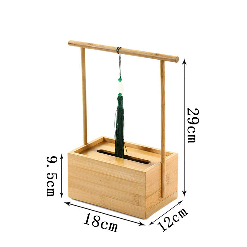 Бамбуковая ручная коробка для салфеток, коробка для хранения в чайном ресторане, прямоугольная портативная коробка в китайском стиле, простая домашняя ручная коробка для салфеток