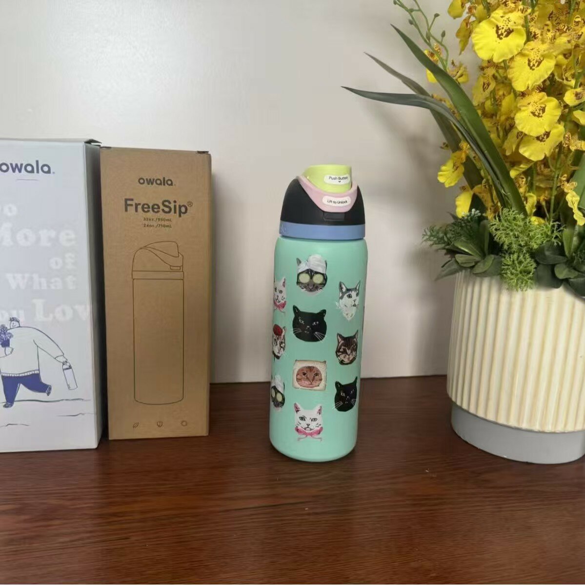 Новая бутылка для воды Owala Vacuum 32oz, спортивная бутылка из нержавеющей стали 304, изолированная кружка, портативная ручка, соломинка для улицы