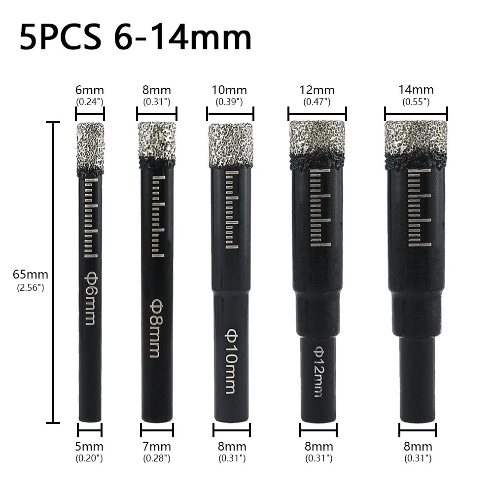 Алмазная кольцевая пила шенсен 5-16 мм 5PCS 6-14mm