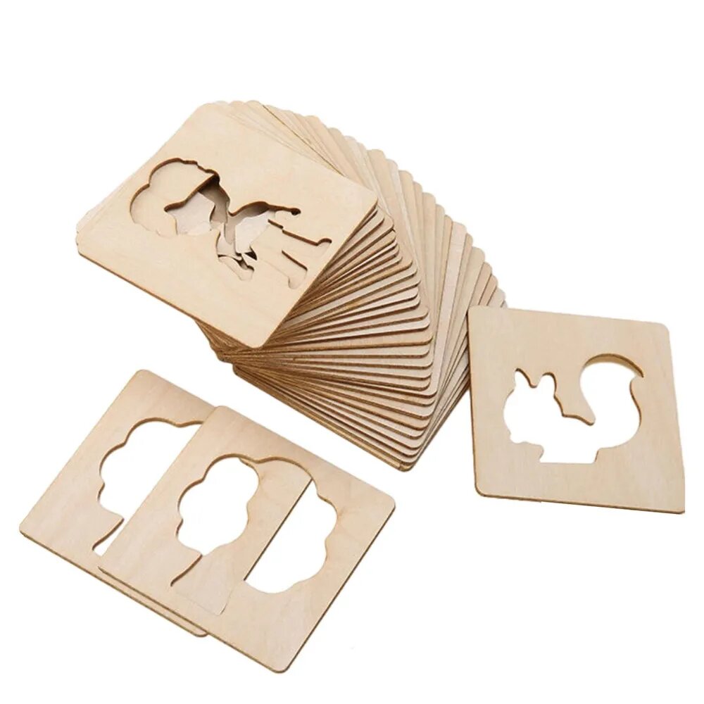 Набор трафаретов для рисования для детей, 32 шт, шаблоны для творчества, для детского сада, художественные принадлежности