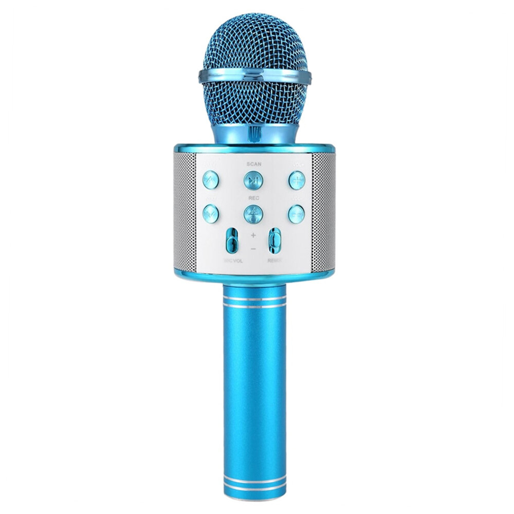 Professional BT Wireless Microphone Karaoke Speaker KTV Music Player Singing Recorder Handheld Microphone blue, черный, розовое золото, золото, розово-красный, ABS материал + алюминиевый сплав, емкость батареи 1800mAh, BT4.1, размер 23*5*5cm, вес 358g, 1