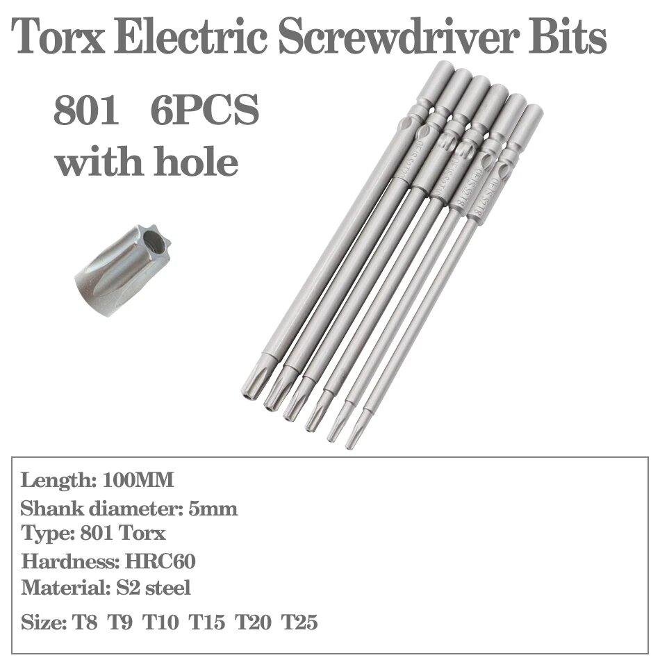 8 шт.-11 шт. 60 мм/100 мм длинная звездообразная отвертка бита 800/801/802 электрическая отвертка бита 4 мм/5 мм/6 мм рукоятка