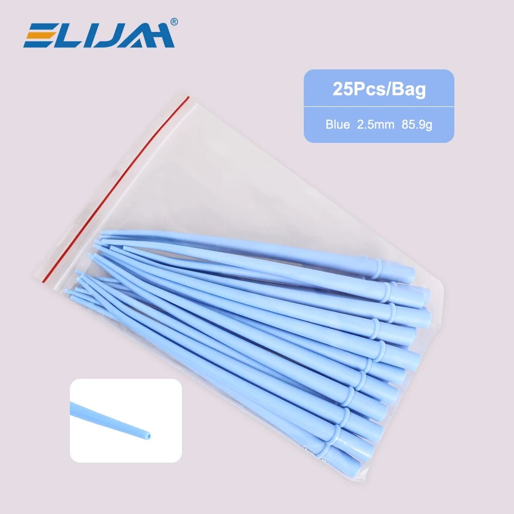 ELIJAH 25 шт./пакет одноразовый слюноотсос стоматологический аспиратор локоть присоска трубка слюны хирургические инструменты расходные материалы для стоматологии