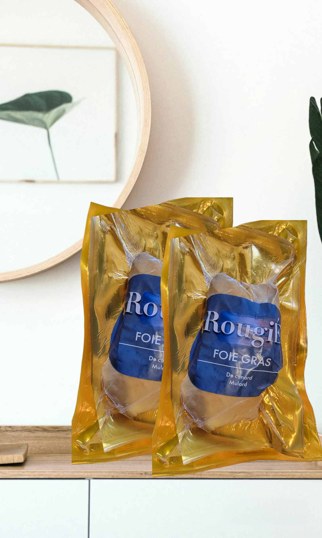 Фуа-гра RougiE, цельная, в вакуумной упаковке, без кожи, 550 г. Шоковая заморозка. Без ГМО.