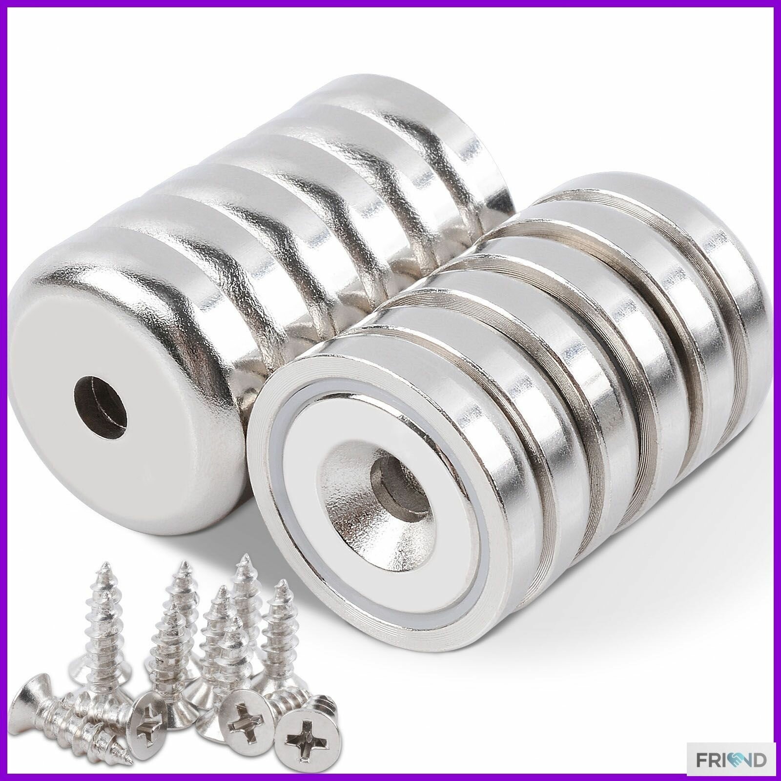 10 сверхсильных магнита с потайными отверстиями, круглые редкоземельные магниты, диаметр 25 мм с винтами, подходят для поделок, инструментов для хранения в шкафу