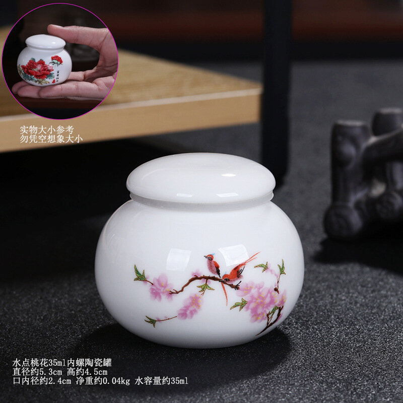 Китайская керамическая герметичная банка с крышкой малый портативный крем для чая для хранения домашнего таблеток