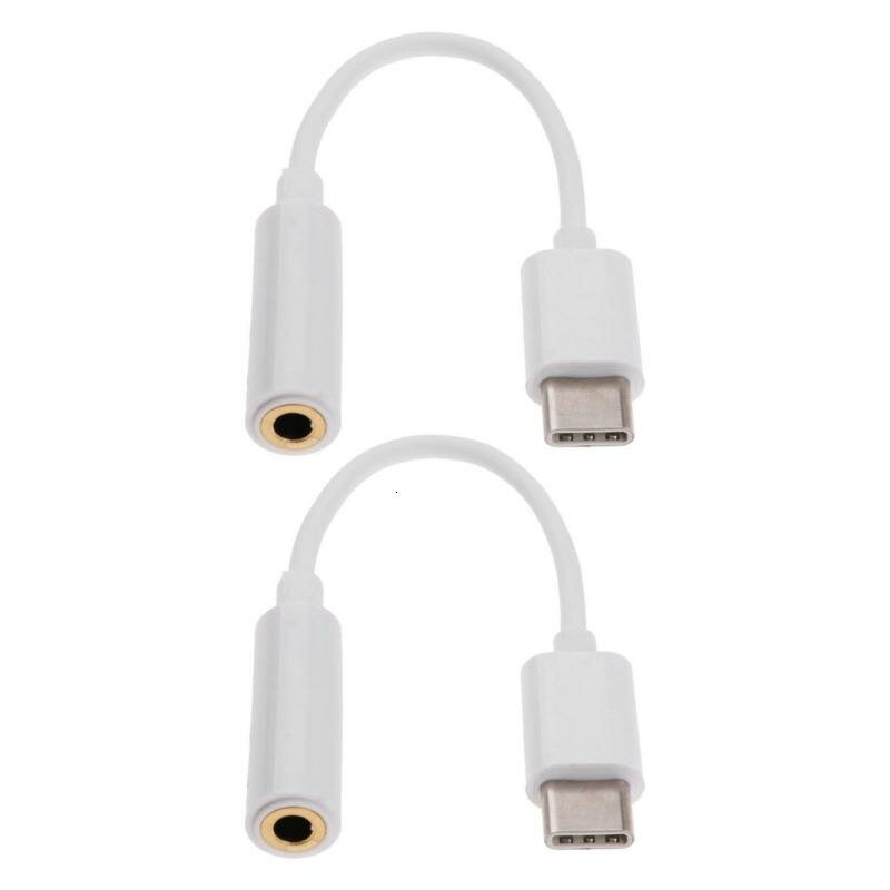 Адаптер USB Type-C на 3.5 мм, 2 шт, Белый