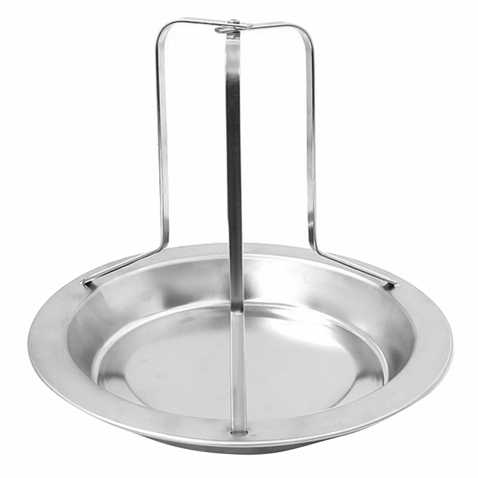 Стойка для жарки курицы из нержавеющей стали, вертикальная, с поддоном для сока, стальная, серебристая, размер 19.5*16cm, вес 152г, для духовки и гриля, в комплект входят 1 шт.