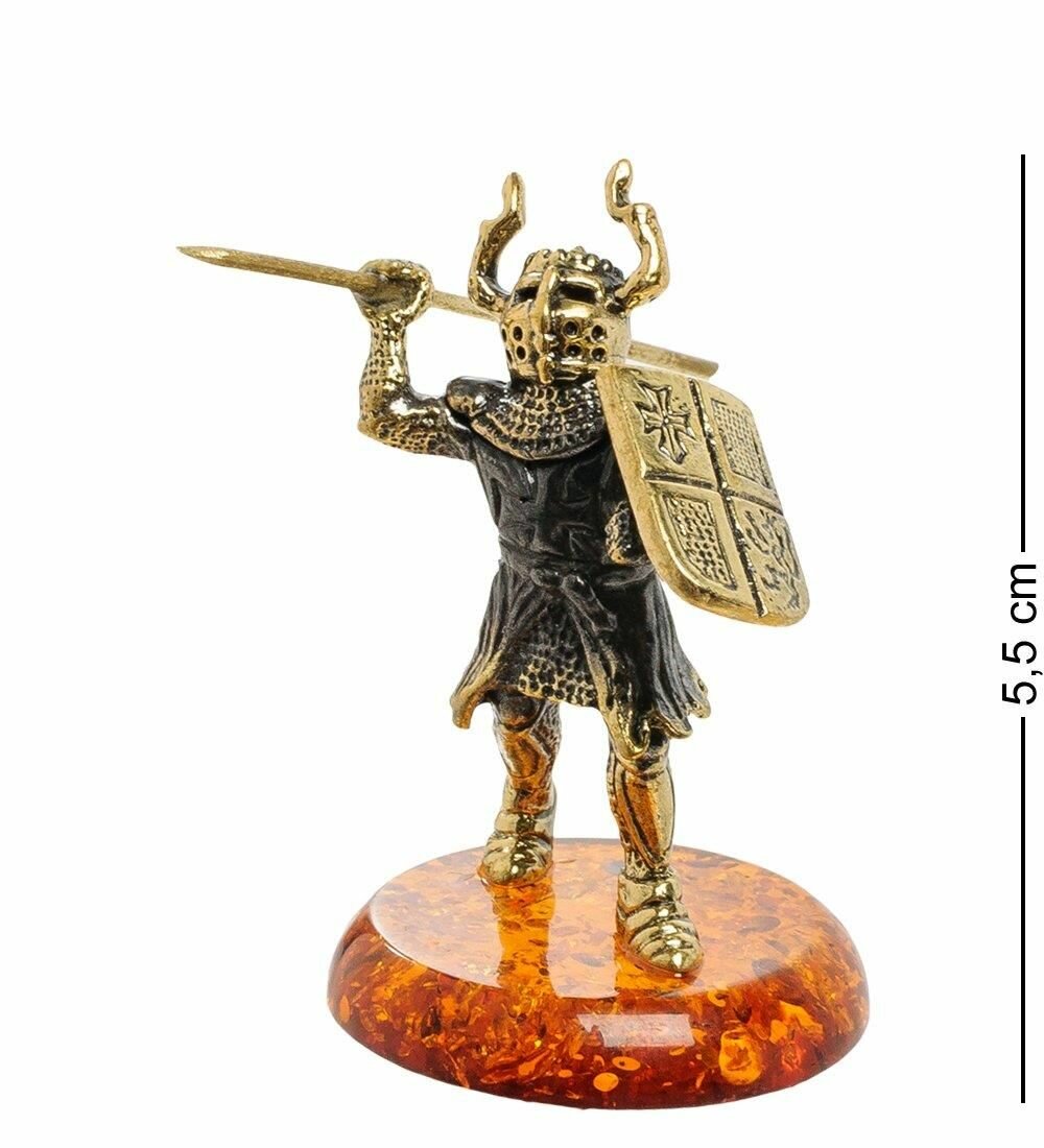 Фигурка Рыцарь с копьем (латунь, янтарь) A2088137 Народные промыслы бронзовый