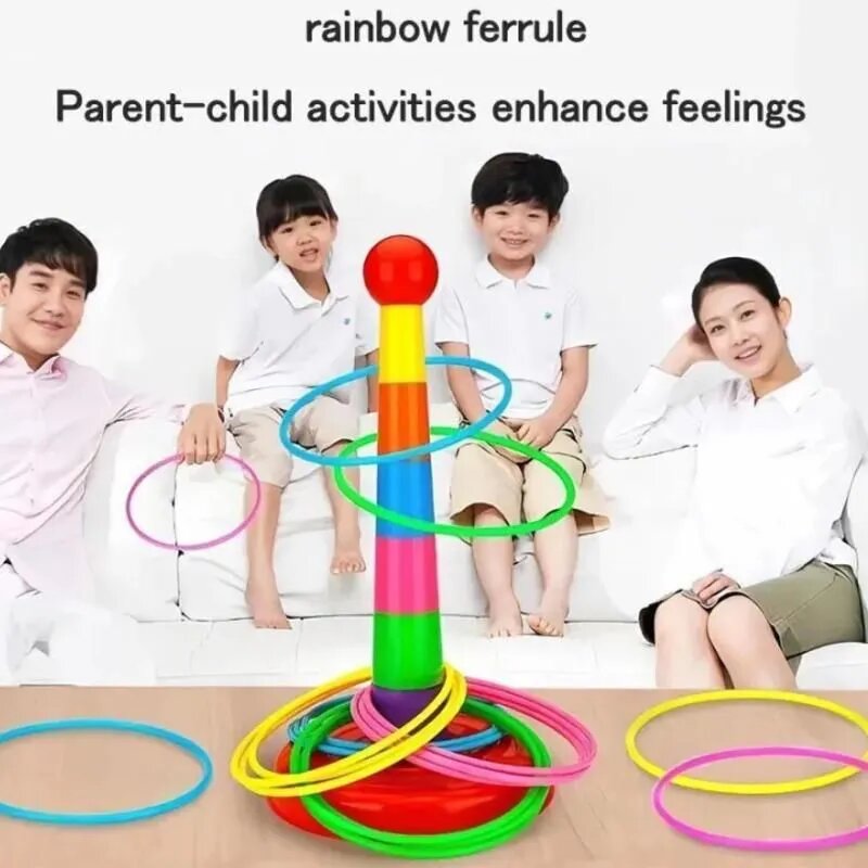 Кольцеброс детский игровой набор (1 башня + 12 кругов) FlyWord