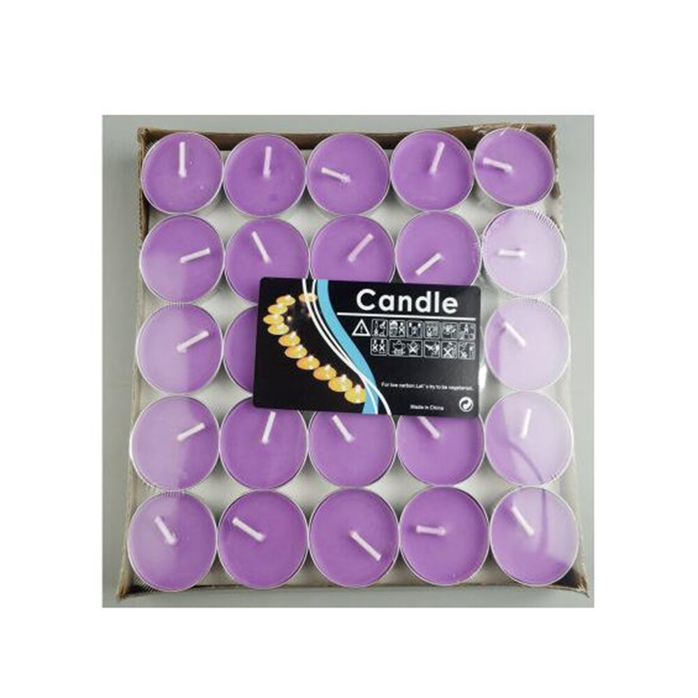 Свечи-теалайты 50 штук без аромата Metal&Wax белый розовый красный желтый синий фиолетовый для декора дома свадьбы дня рождения