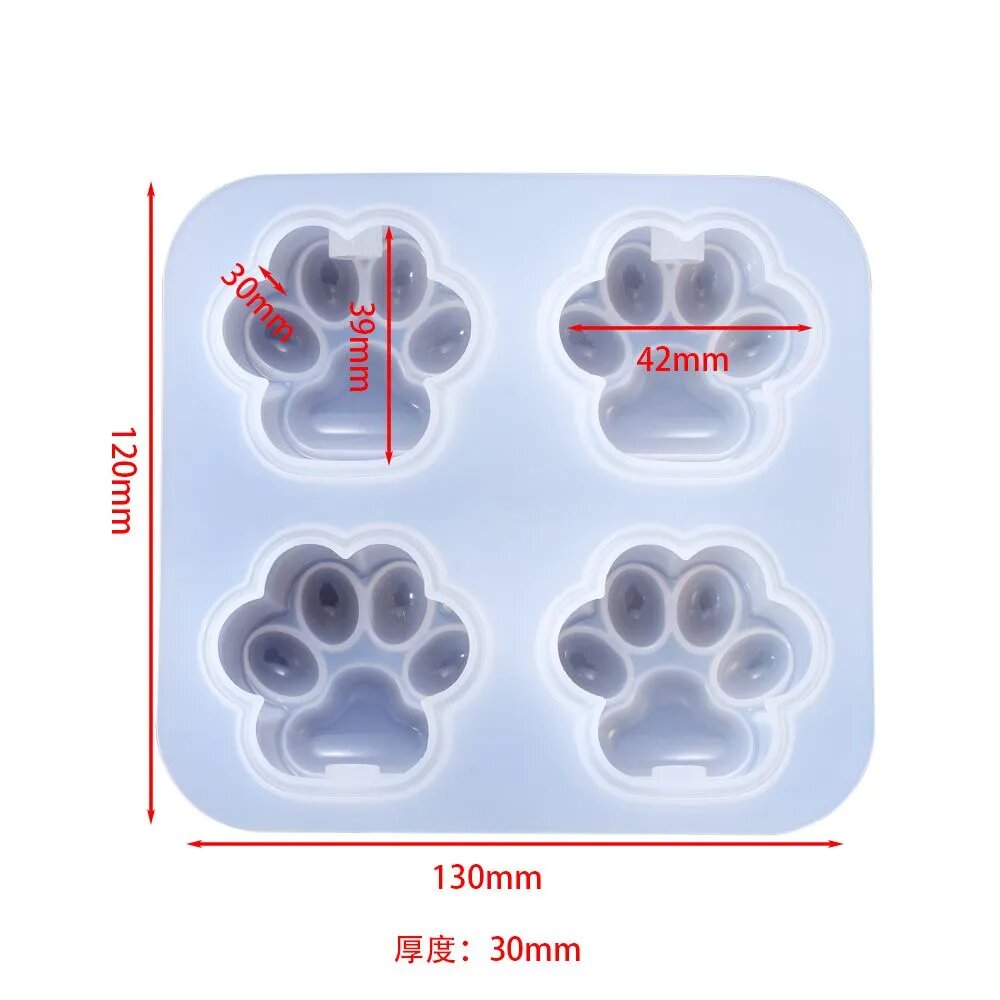 Молд "Кошачьи Лапки" / Силиконовая форма "Следы котёнка"/Для эпоксидной смолы, шоколада, гипса, пластика, желе