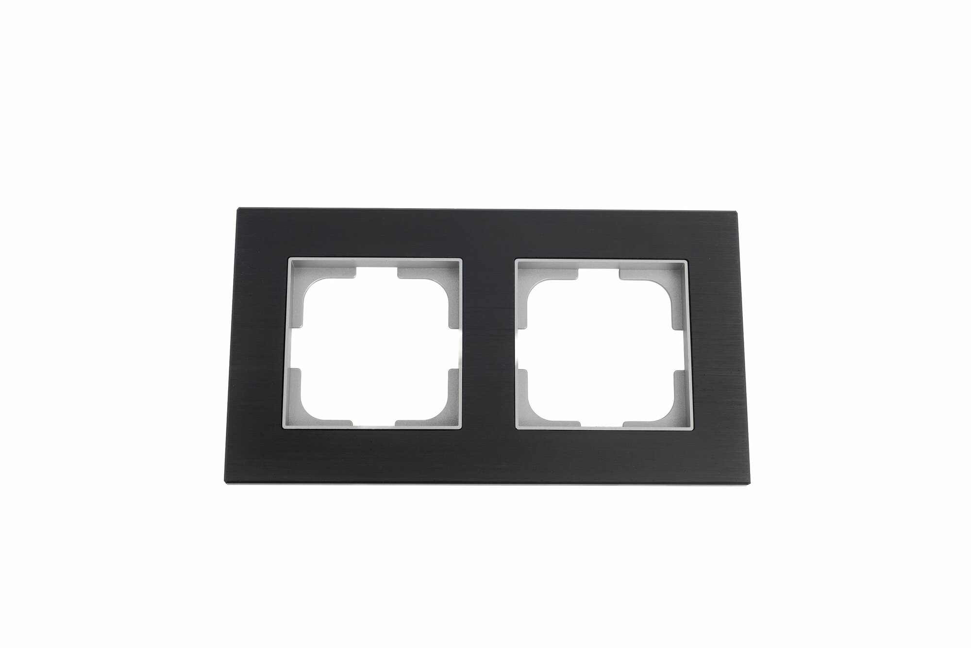 Рамка 2-местная Ovivo PRIME ELEMENTS ALUMINIUM, черный/серебро 403-500020-226