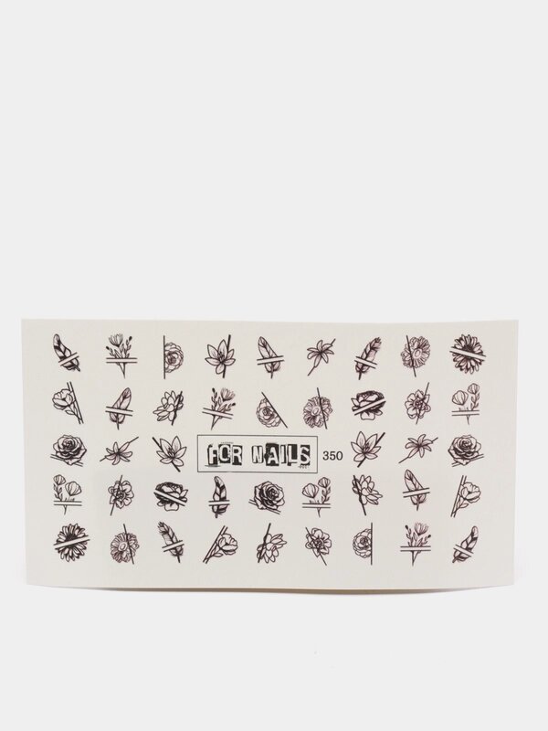 Слайдер для дизайна ногтей №350 "Цветы"