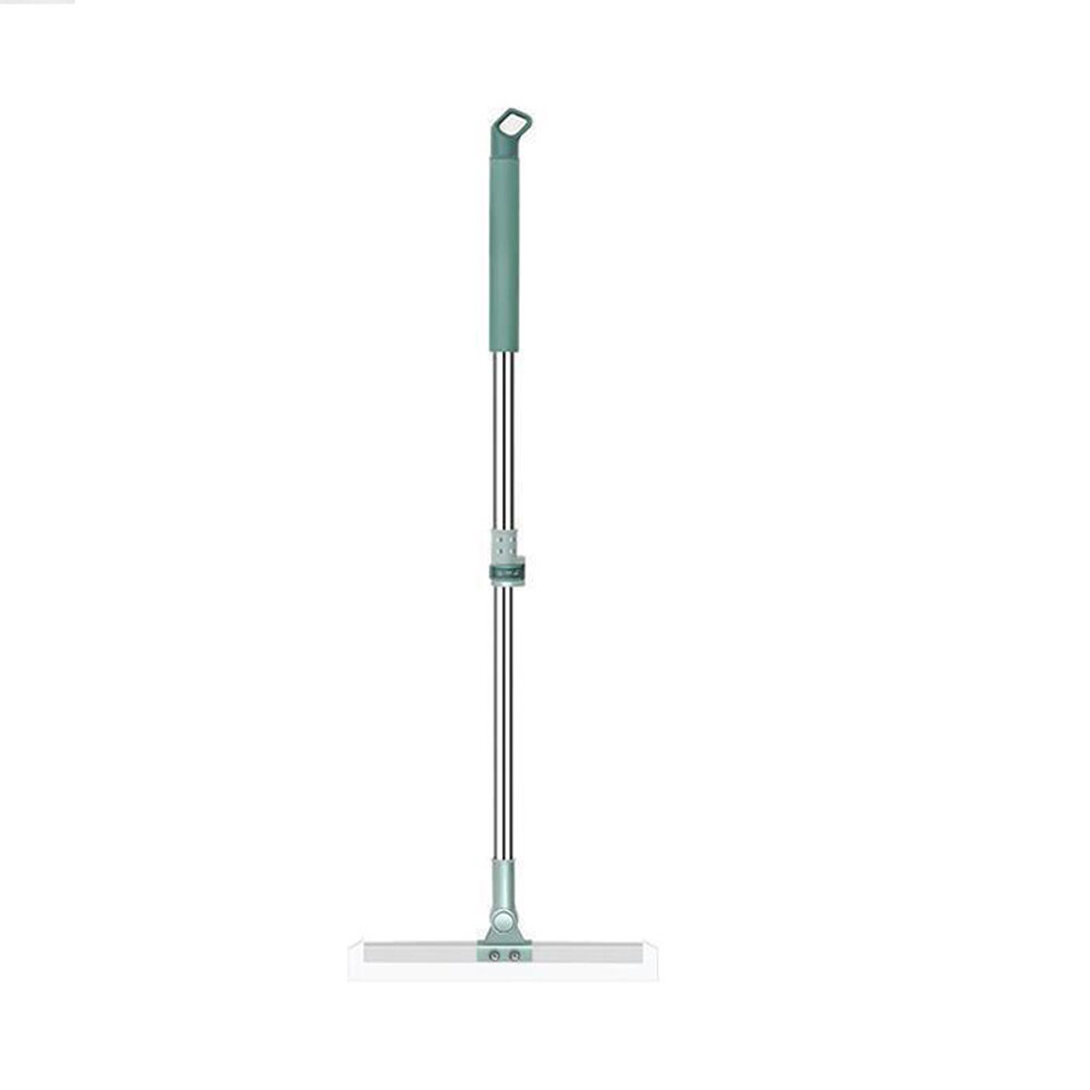 Floor Squeegee Scrubber с телескопическим полом, регулируемым ручкой, силиконовый водяной моп для пола, плитки, мрамора, длина силиконовой планки 35см, 52см, цвет Зеленый, материал TPE+PP+Алюминий+Нержавеющая сталь, размер 1260x520x40мм, вес 470г, в