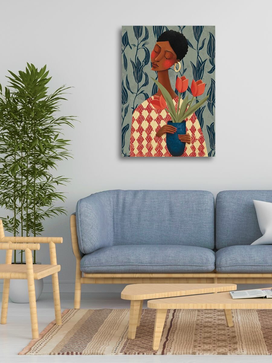 Картина на холсте LOFTime 50Х70 Девушка с цветами К-1937-5070