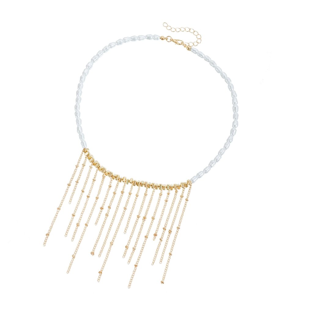 Модное многослойное ожерелье с кисточками и жемчугом для вечеринок