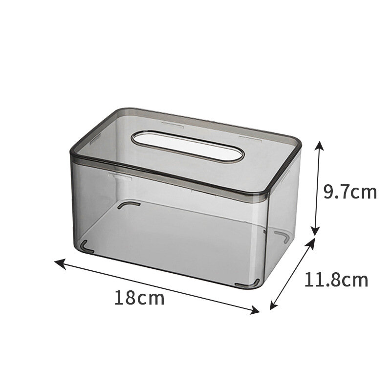 Простая коробка для салфеток, держатель для салфеток для гостиной и ванной, пластиковая прозрачная большая коробка для салфеток