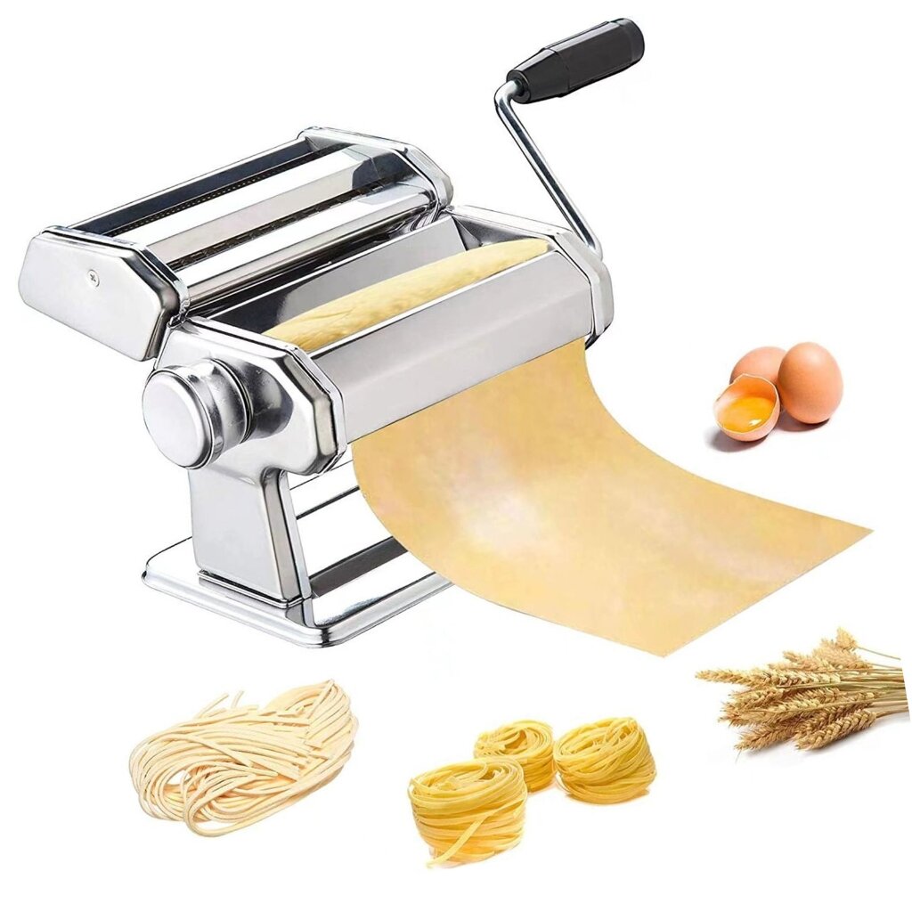 Машина для приготовления пасты из нержавеющей стали с Роликом и Куттером Ручная Лапшерезка Для Домашних блюд Спагетти Лазанья Фетучини