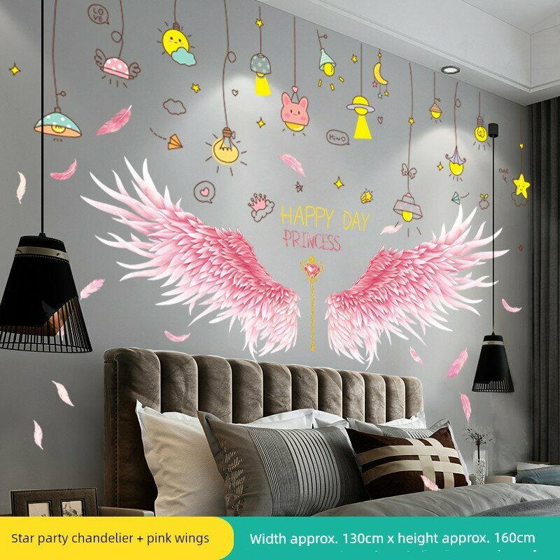 Наклейки на стену для спальни, уютные, самоклеящиеся, для декора стены у кровати, фоновые обои для девичьей комнаты,