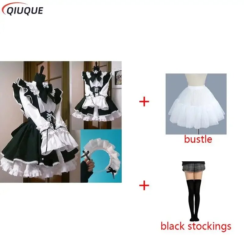 Костюм горничной аниме полиэстер хлопок Черный, S, Package 9, Size for Women