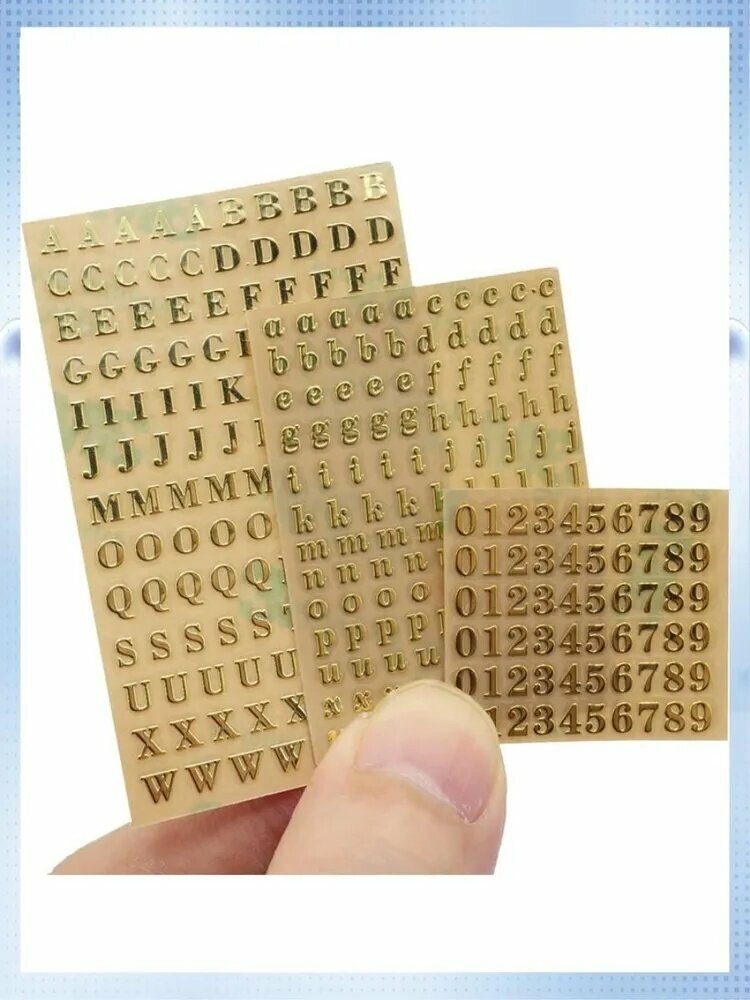 D06 листов, маленькие 0,12-дюймовые наклейки с буквами, блестящий сплав, самоклеящиеся золото/серебро (3 мм)