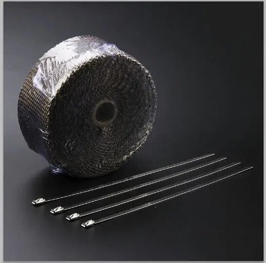 CHIZIYO 5 м тепловой выхлопной трубы жаропрочная обмотка огнестойкая изоляционная ткань для мотоцикла автомобиля с 4 галстуками из нержавеющей стали Титан